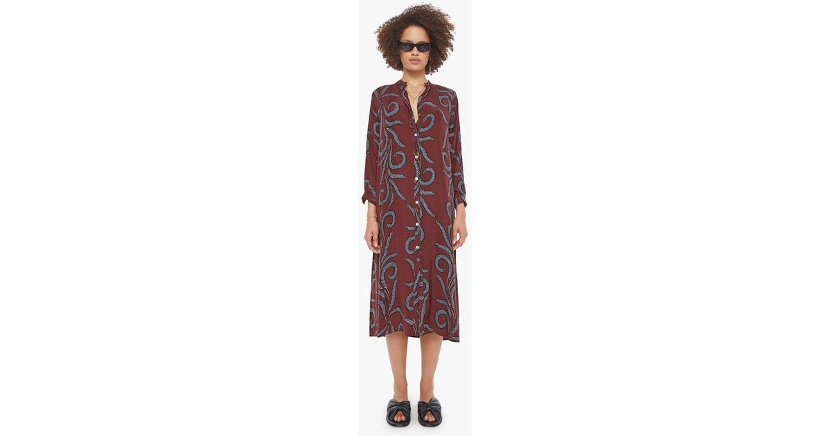 Natalie Martin Mb Dress Feather Bordeaux in Red | Lyst UK