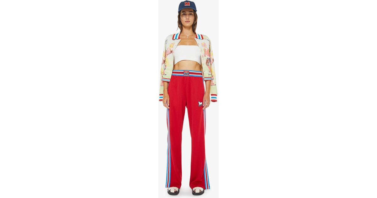 Mother The Sport Rib Personal Best Sneak Tango Pants in Red | Lyst UK