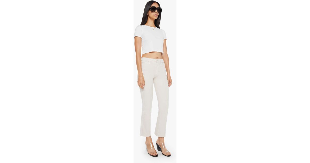 Mother The Mid Rise Smokin' Double Flood Tapioca Pants in White | Lyst UK
