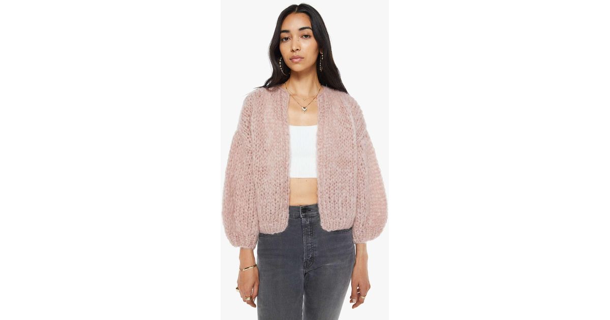 Maiami Mohair Bomber Cardigan Antique Jacket in White | Lyst