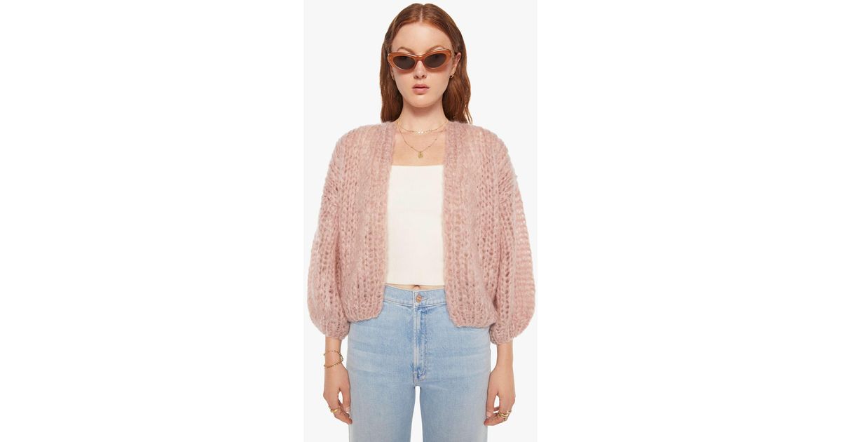 Maiami Mohair Bomber Cardigan Antique Jacket in White | Lyst