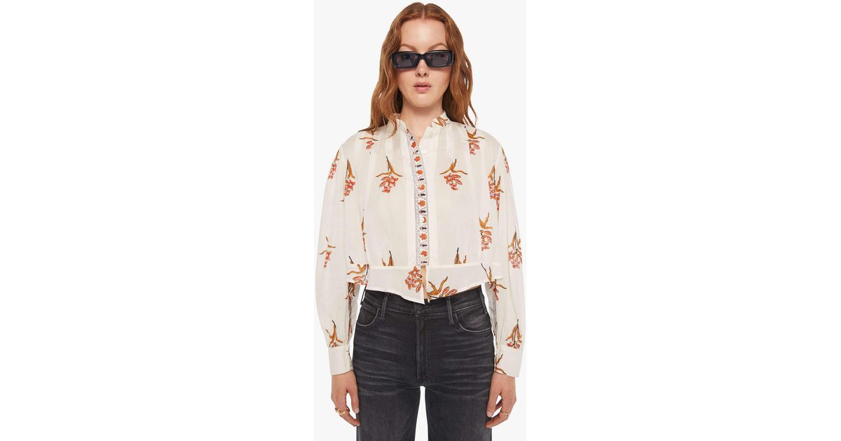 Alix Of Bohemia Ryland Shirt Persimmon Flower in White | Lyst UK