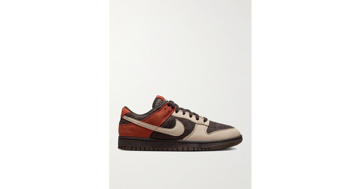 Nike Dunk Low Nbhd Leather And Brushed-suede Sneakers in Brown for Men ...