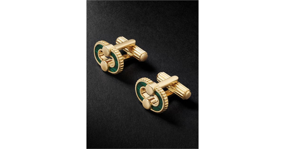 Viltier Magnetic 18-Karat Malachite Cufflinks in Black for Men | Lyst UK