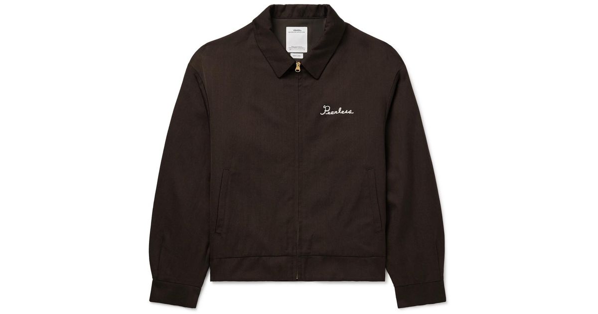 Visvim Alcan Embroidered Wool And Linen-Blend Twill Blouson Jacket in Black for Men | Lyst