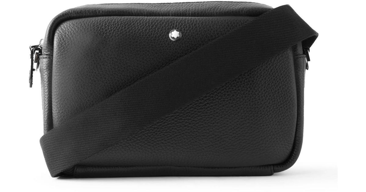 Montblanc Full-Grain Leather Messenger Bag in Black for Men | Lyst