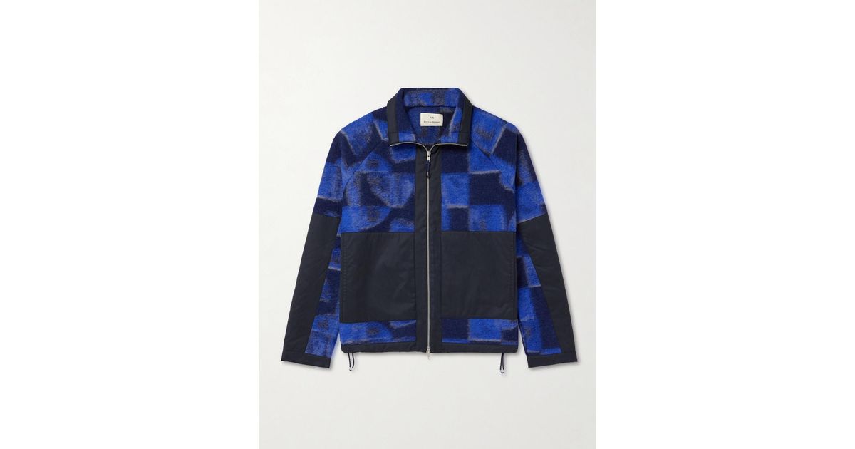 Folk Signal Shell-trimmed Printed Wool-blend Fleece Jacket in Blue for ...