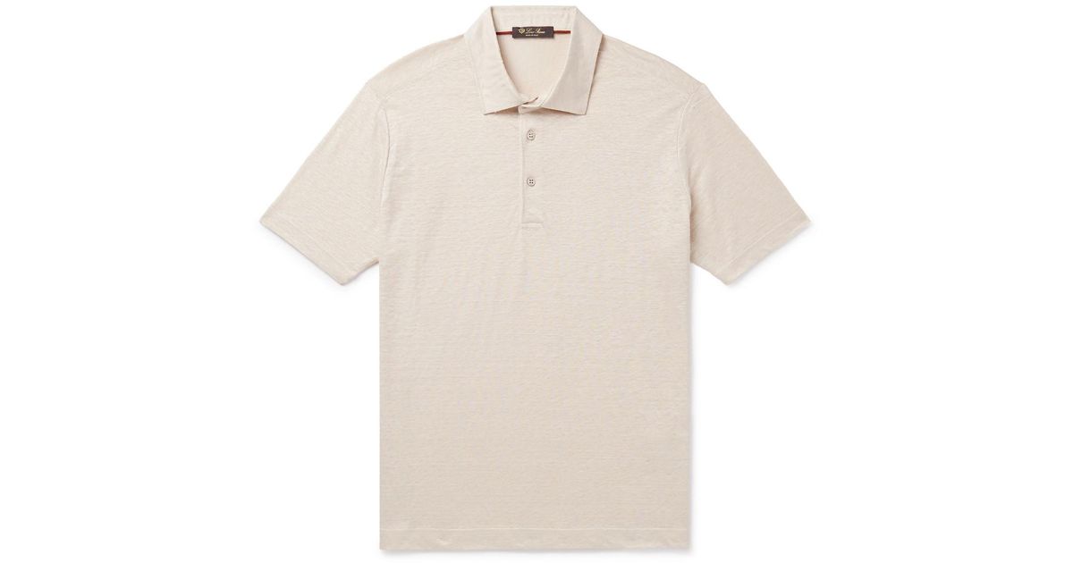 Loro Piana Linen Polo Shirt in White for Men | Lyst