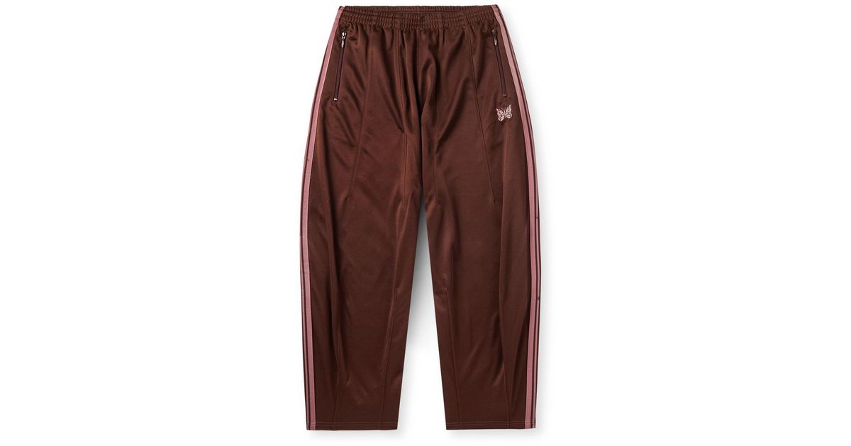 Needles Wide-Leg Webbing-Trimmed Logo-Embroidered Jersey Track Pants in ...