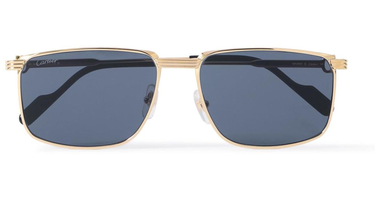 Cartier Première De Cartier Rectangular-Frame-Tone Sunglasses in Blue ...