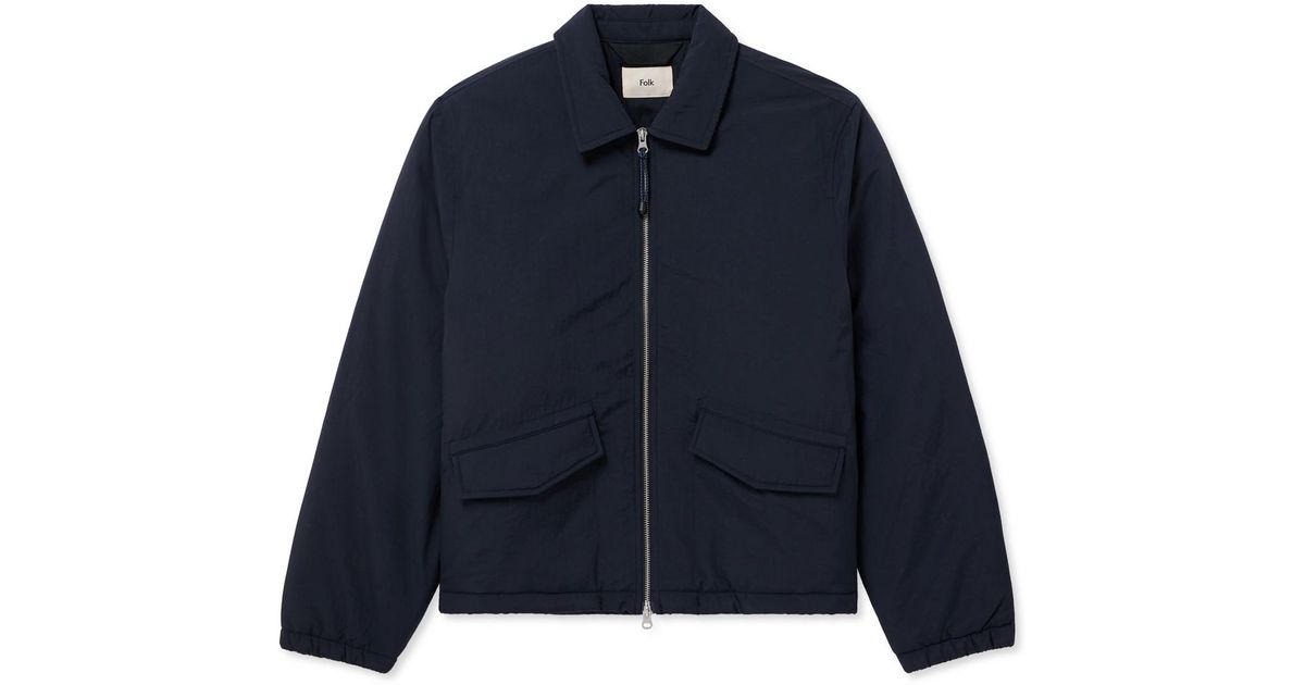 Folk Padded Nylon-Ripstop Bomber Jacket in Blue for Men | Lyst