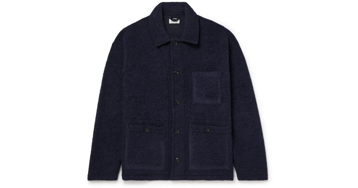 Hartford Service Wool-blend Fleece Chore Jacket in Blue for Men | Lyst