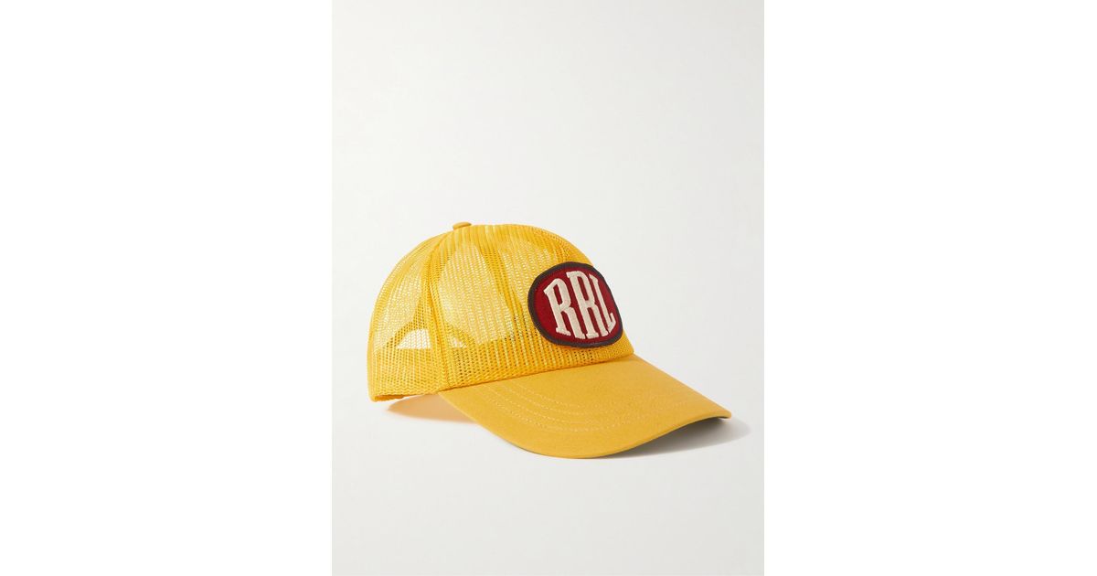 RRL Logo-appliquéd Mesh And Cotton-twill Trucker Cap in Yellow for Men ...