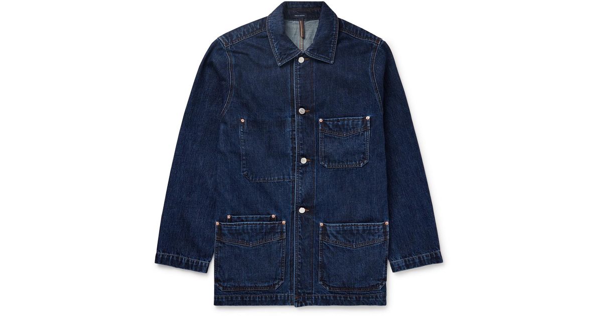 Drake's Selvedge Denim Jacket in Blue for Men | Lyst