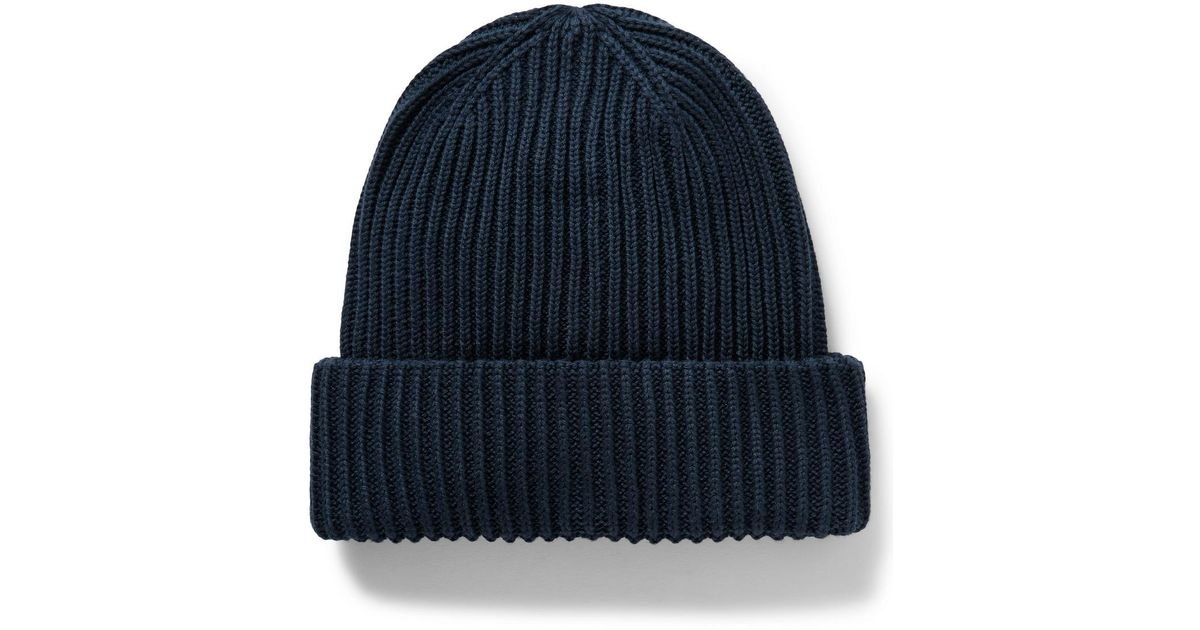 On Shoes Studio Logo-appliquéd Ribbed Cott-blend Beanie in Blue for Men ...