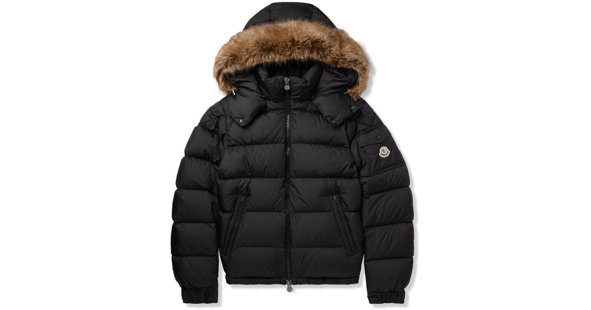 Moncler Mayaf Faux Fur-Trimmed Quilted Shell Down Jacket in Black for ...