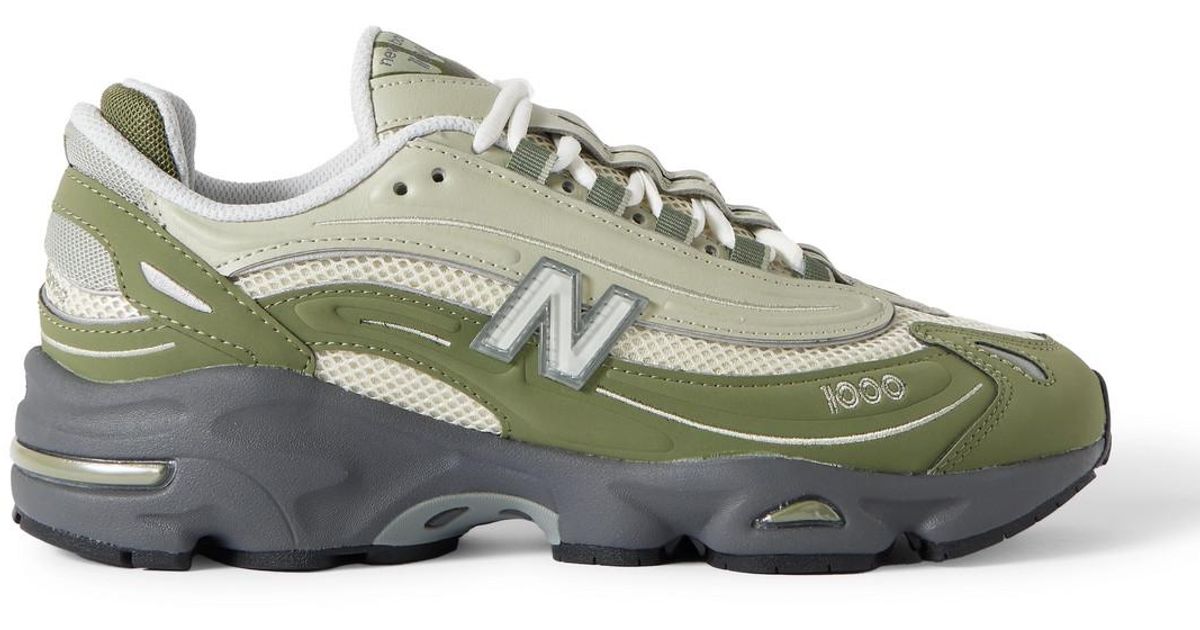 New Balance M1000 Embroidered Panelled Mesh Sneakers in Green for Men ...