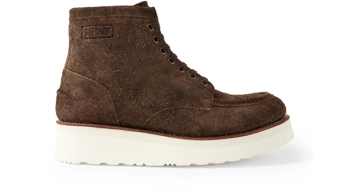 Grenson Asa Textured-Suede Boots in Brown for Men | Lyst