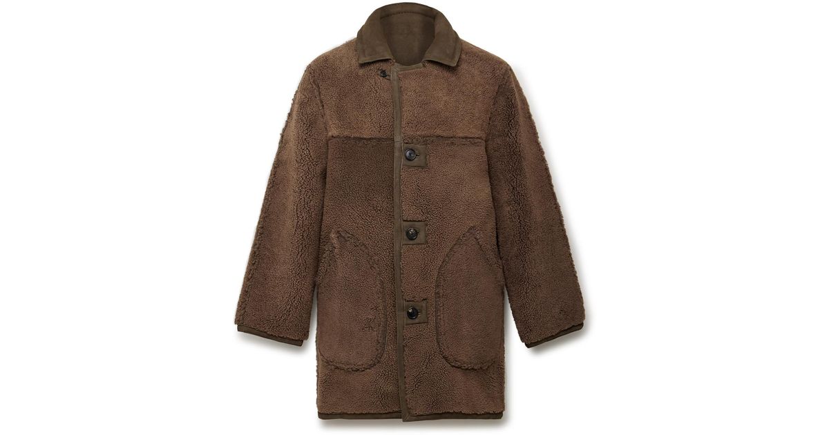 Bode Ranch Reversible Shearling Coat in Brown for Men | Lyst
