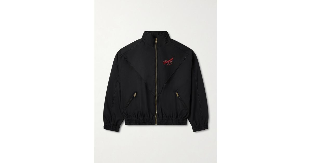 Willy Chavarria Ruff Rider Logo-Embroidered Wool Bomber Jacket in Black ...