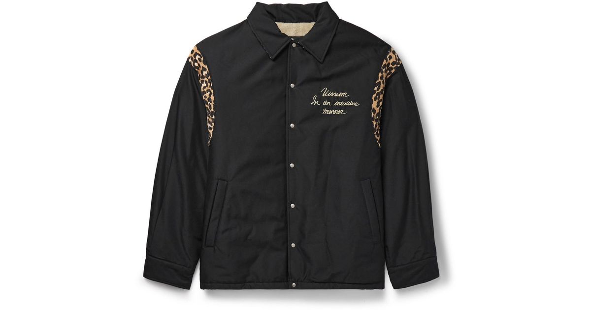 Visvim Coach Leopard-print Cotton-moleskin Trimmed Wool And Silk-blend ...