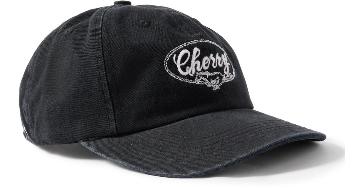 CHERRY LA Horse Power Logo-Embroidered Cotton-Twill Baseball Cap in ...