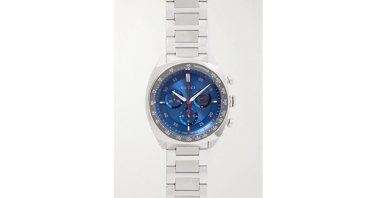 Gucci Interlocking Chronograph 41Mm Stainless Steel Watch in Blue for ...