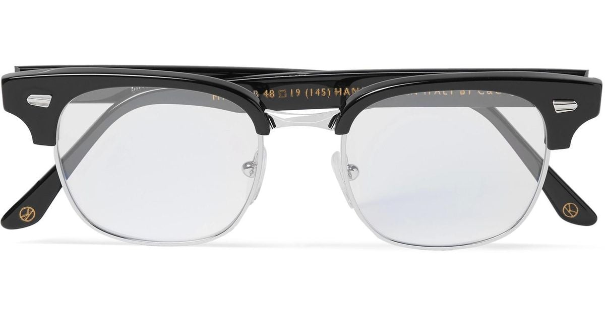 Kingsman Cutler And Gross Merlin's Square-frame Acetate And Silver-tone ...