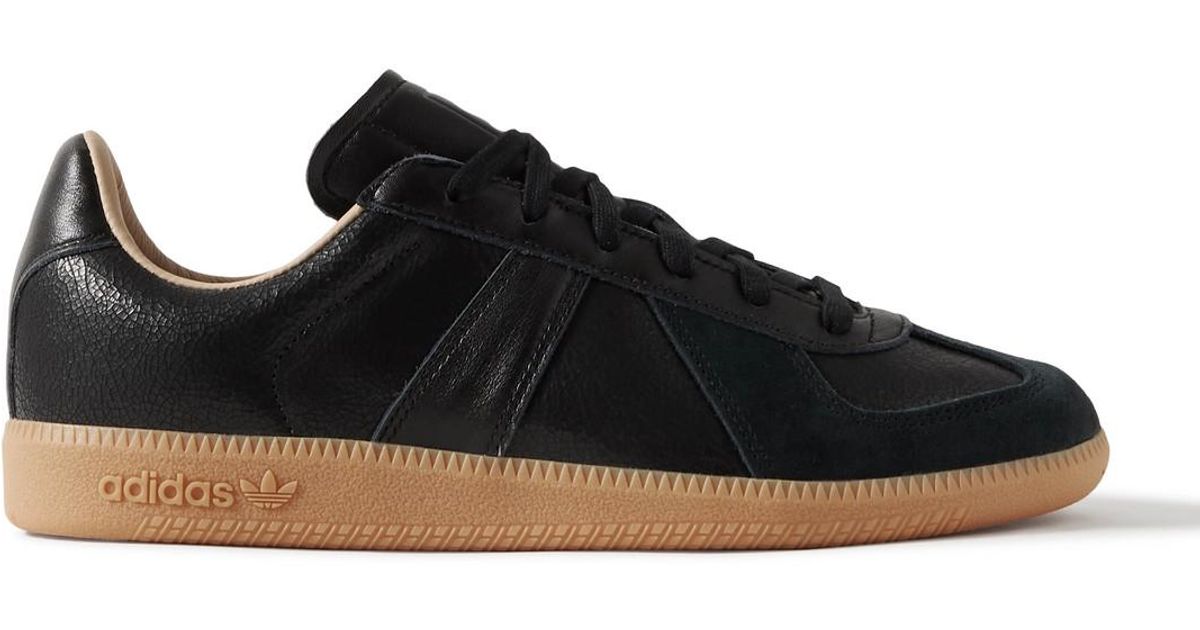 adidas Originals Bw Army Lux Suede-Trimmed Cracked-Leather Sneakers in ...