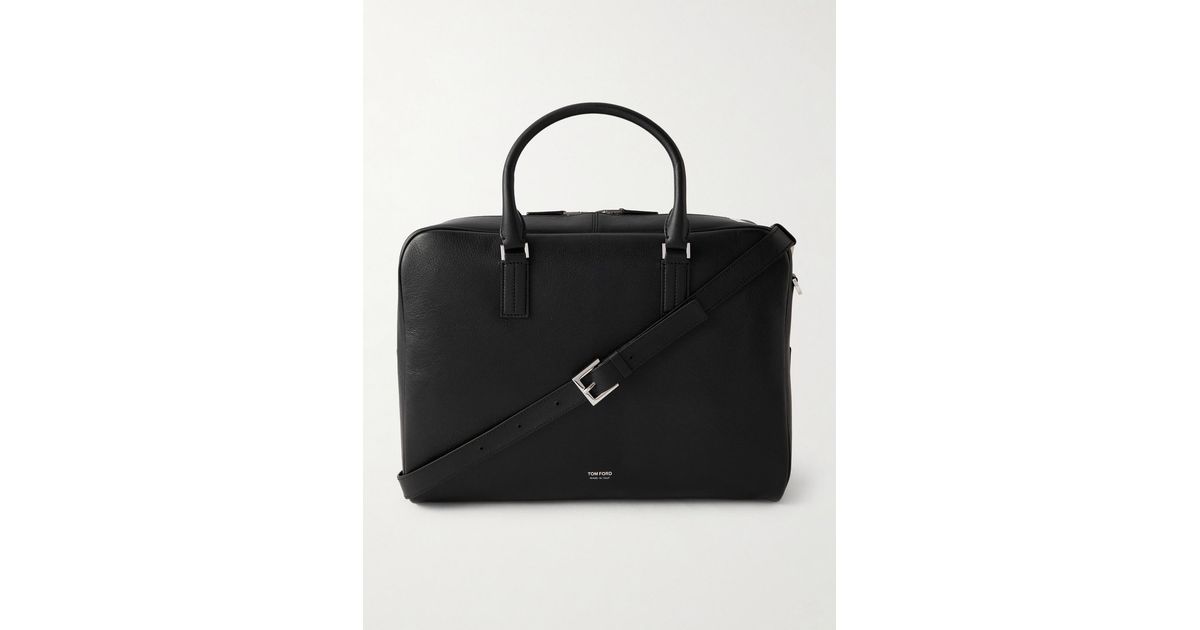 Tom Ford Full-Grain Leather Briefcase in Black for Men | Lyst UK