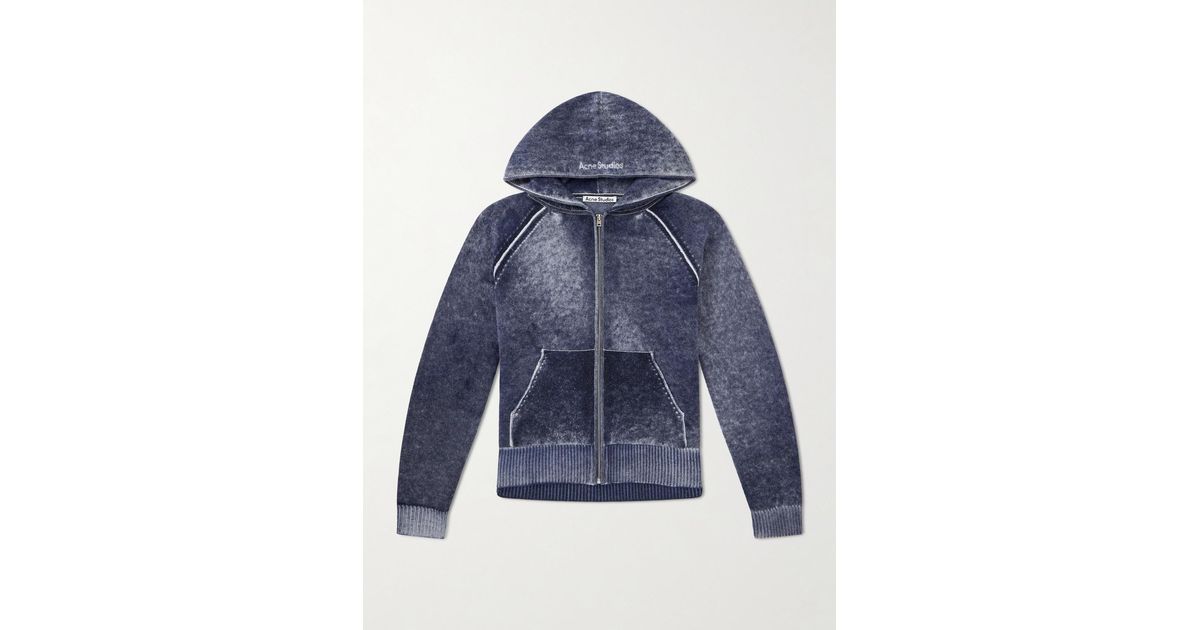 Acne Studios Kupiter Wool-Blend Hooded Sweater in Blue for Men | Lyst UK
