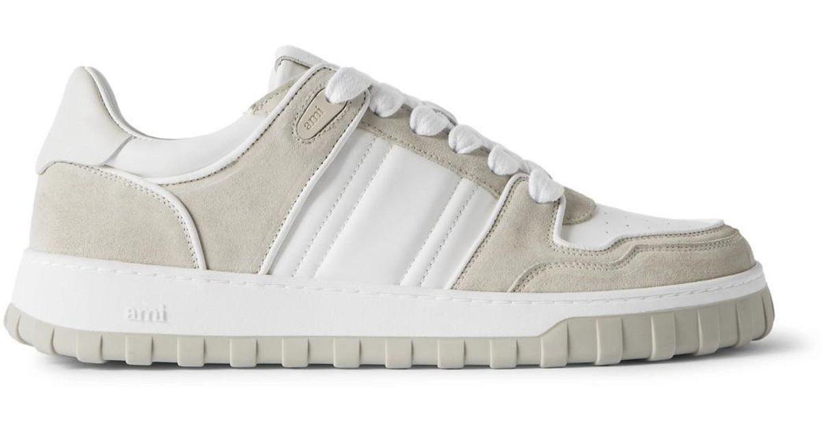 Ami Paris Leather And Suede Sneakers in White for Men | Lyst