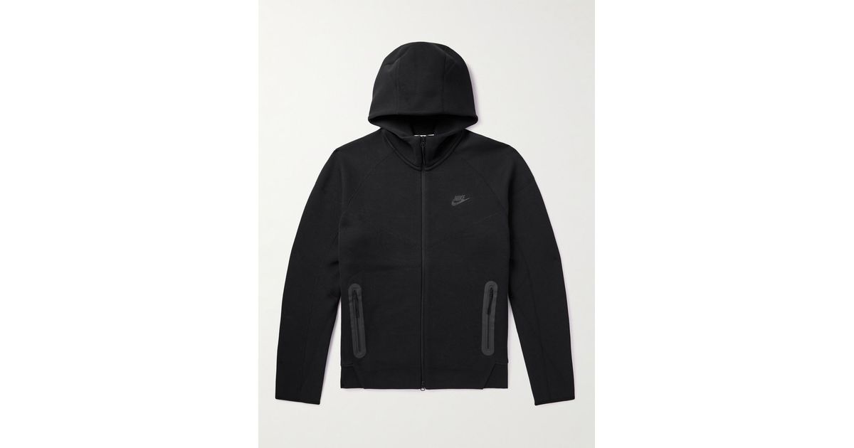 Nike Logo-print Cotton-blend Tech Fleece Zip-up Hoodie in Black for Men | Lyst UK