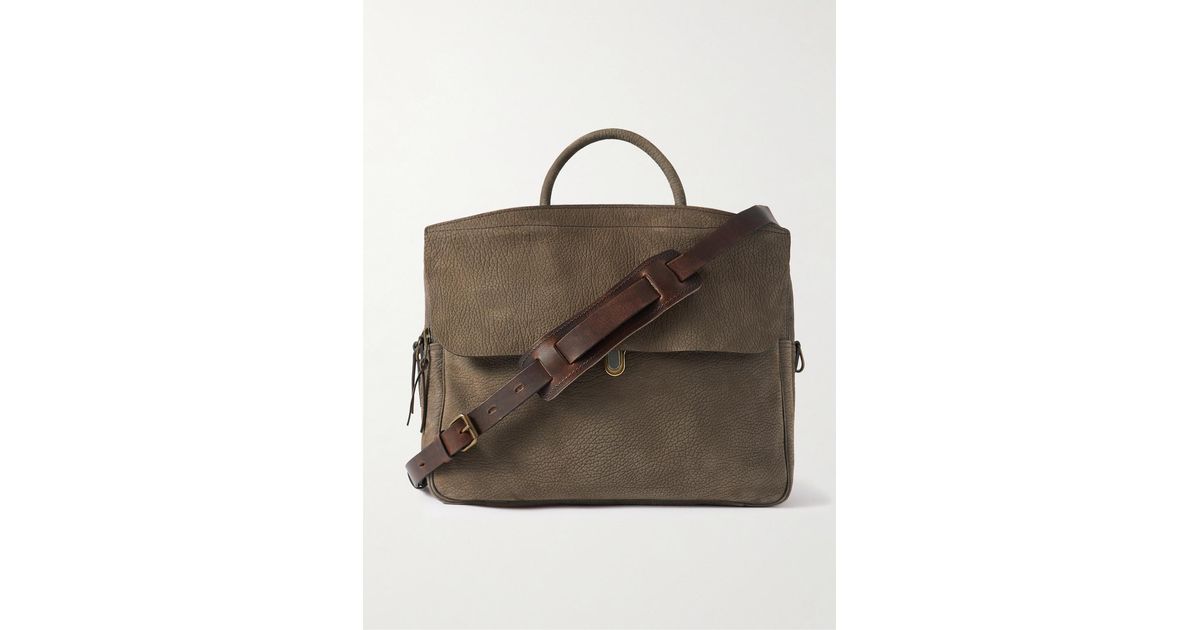 Bleu De Chauffe Zeppo Full-grain Nubuck Messenger Bag in Brown for Men ...