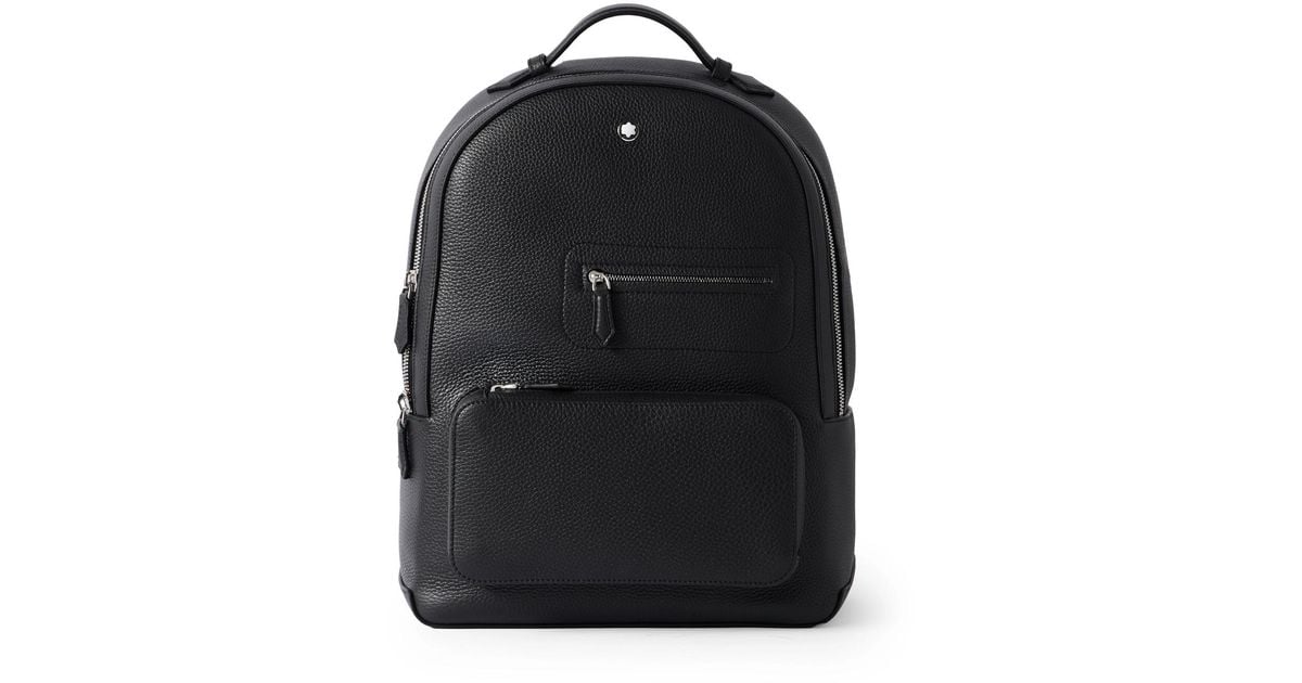 Montblanc Full-Grain Leather Backpack in Black for Men | Lyst