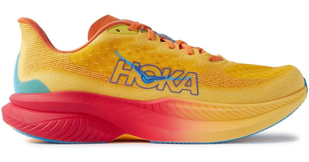 Hoka One One Performance Mach 6 Rubber-trimmed Mesh Running Sneakers in ...