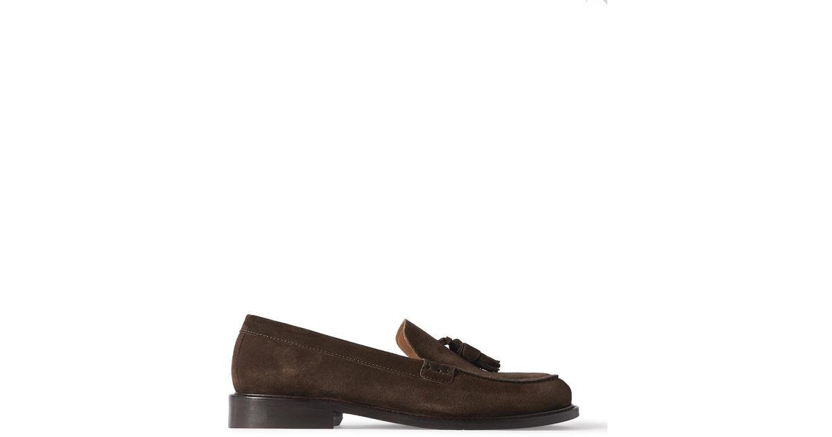 MR P. Scott Suede Penny Loafers in Brown for Men | Lyst
