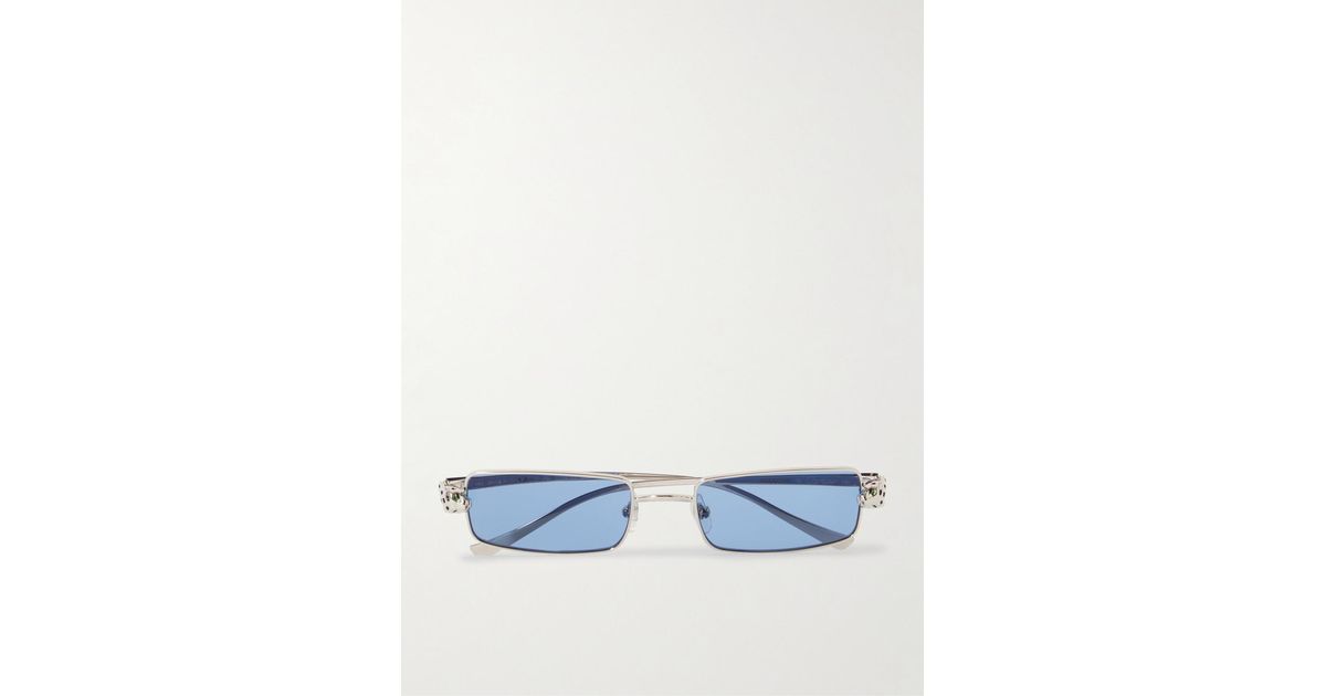 Cartier Panthère De Cartier Rectangle-Frame-Tone Sunglasses in Blue for ...