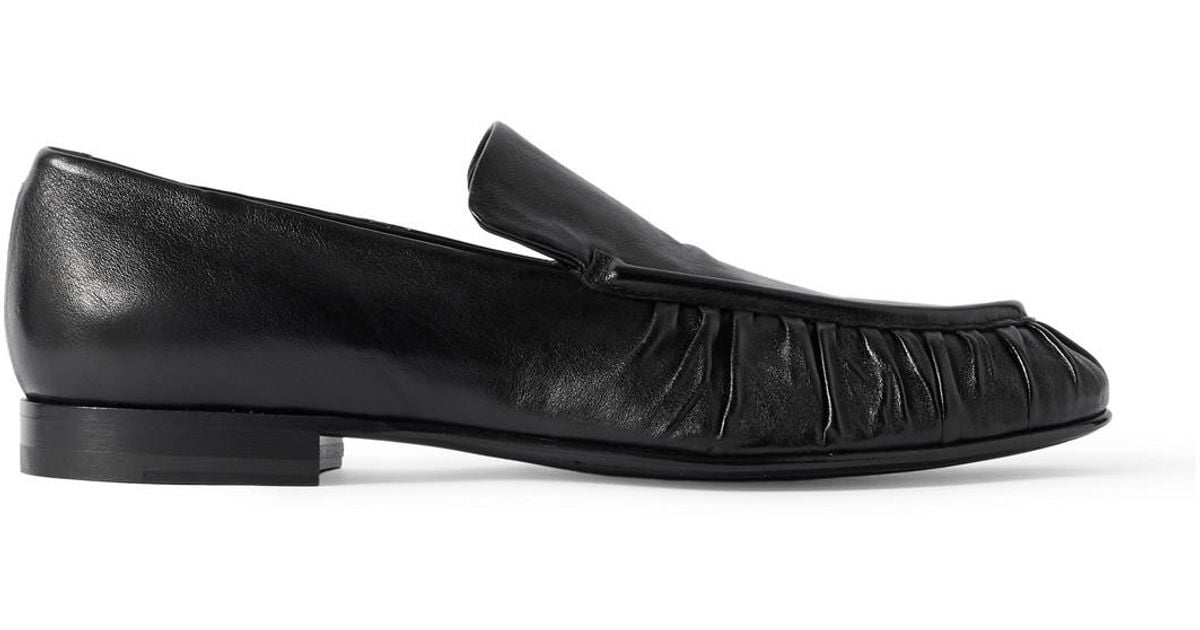 Officine Creative Harley 003 Gathered Leather Loafers in Black for Men ...