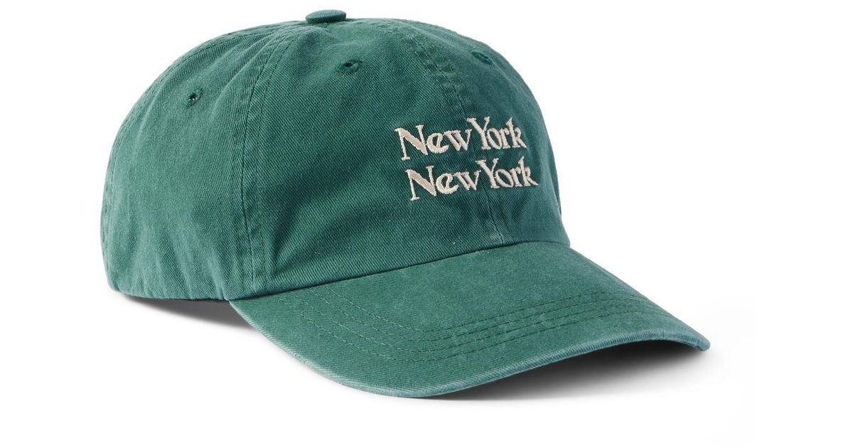 Corridor NYC New York Embroidered Cotton-Twill Baseball Cap in Green | Lyst