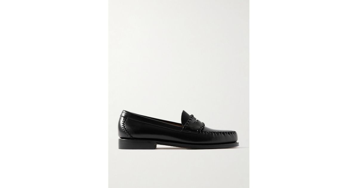G.H. Bass & Co. Weejuns Heritage Logan Whipstitched Glossed-Leather ...