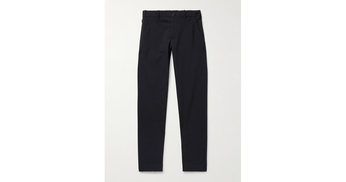 Incotex Teknosartorial Slim-Fit Stretch-Seersucker Trousers in Blue for Men | Lyst