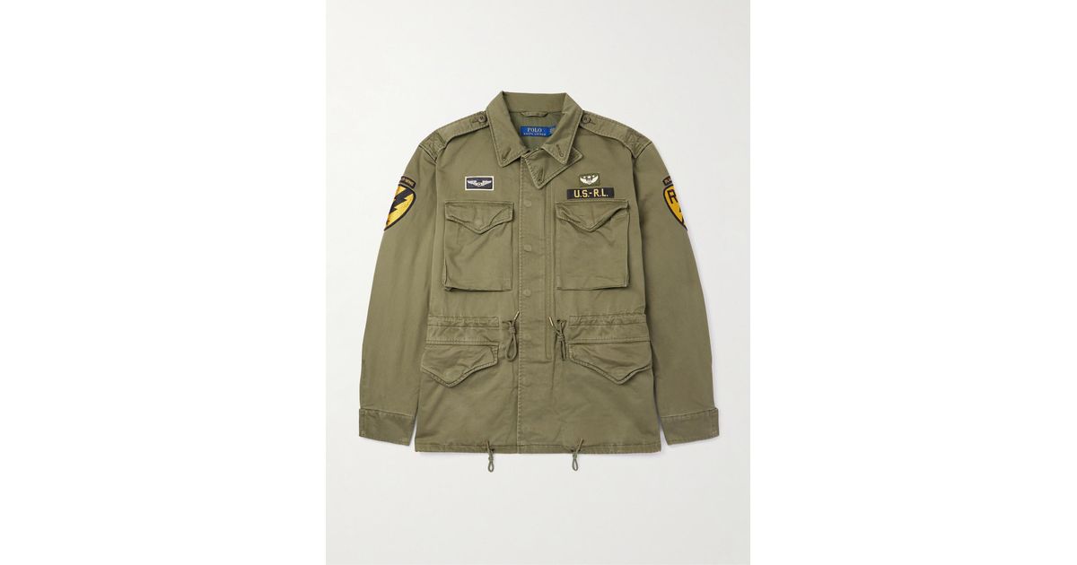Polo Ralph Lauren The Iconic Appliquéd Cotton Field Jacket in Green for ...