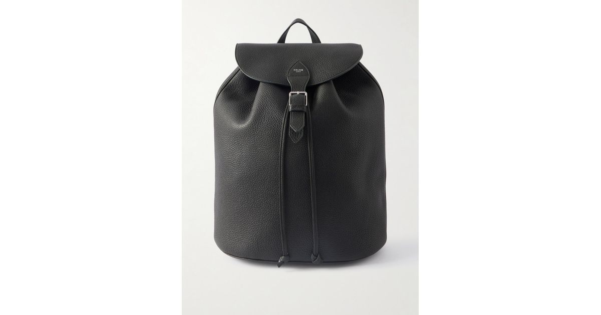 Celine Full-Grain Leather Backpack in Black for Men | Lyst UK