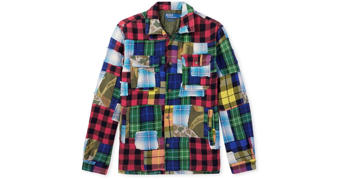 Polo Ralph Lauren Patchwork Printed Cotton-flannel Overshirt for Men | Lyst