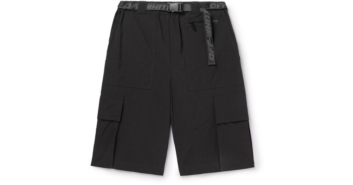Off-White c/o Virgil Abloh Indust Wide-leg Belted Shell Cargo Shorts in ...