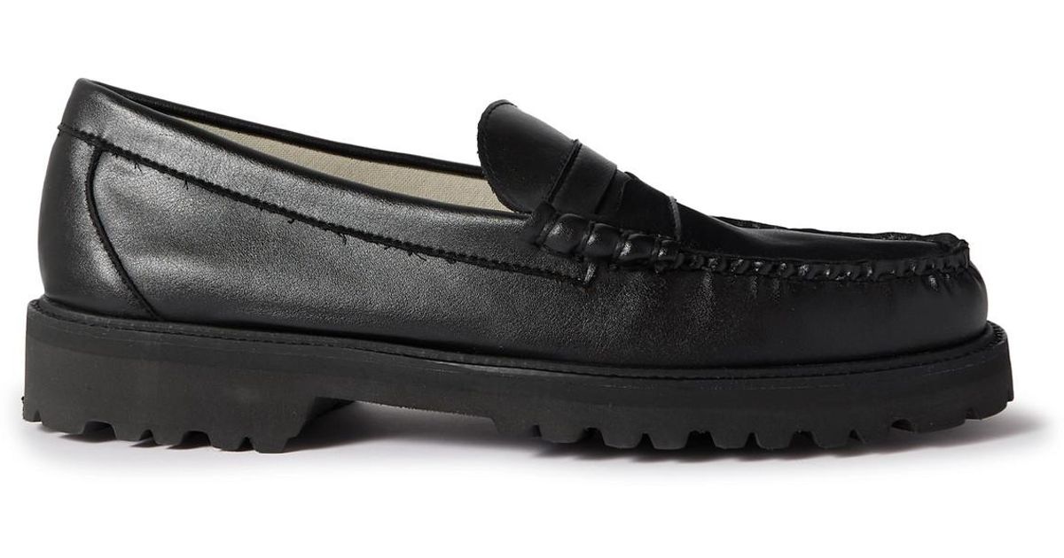 G.H. Bass & Co. Weejun 90 Cactus Leather Penny Loafers in Black for Men ...