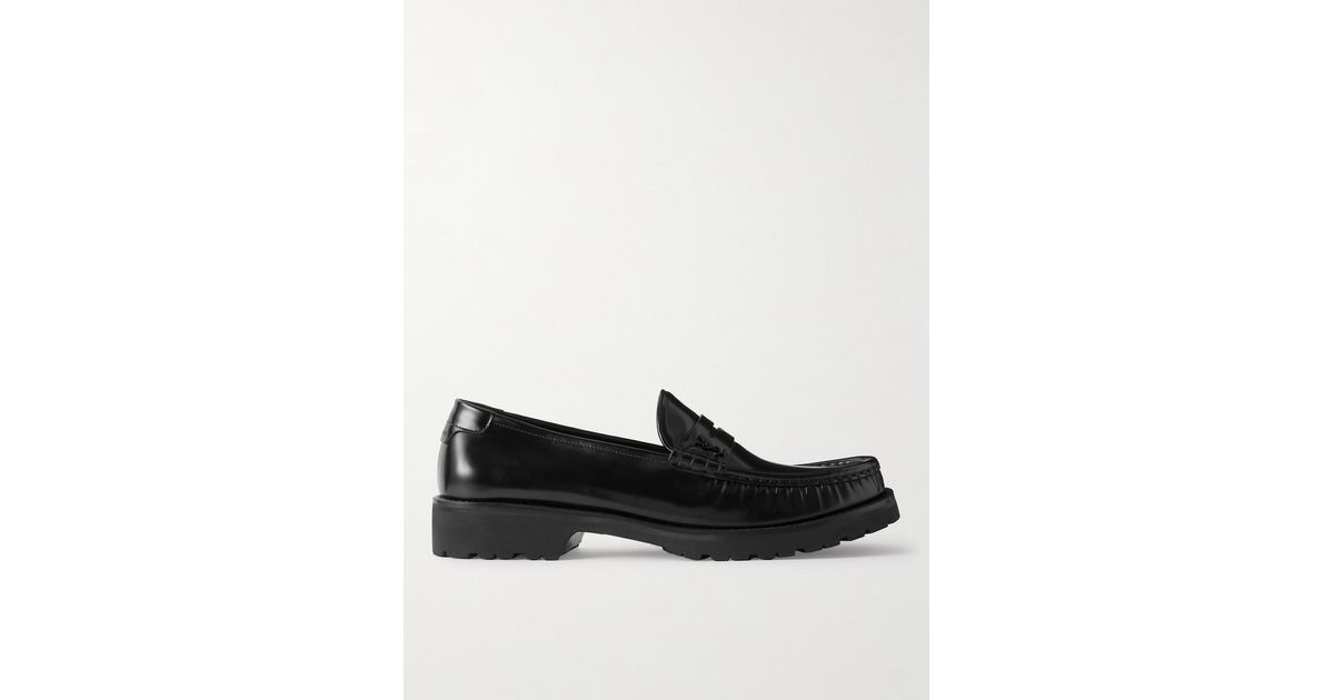 Saint Laurent Le Loafer Monogram Logo-Appliquéd Leather Penny Loafers ...