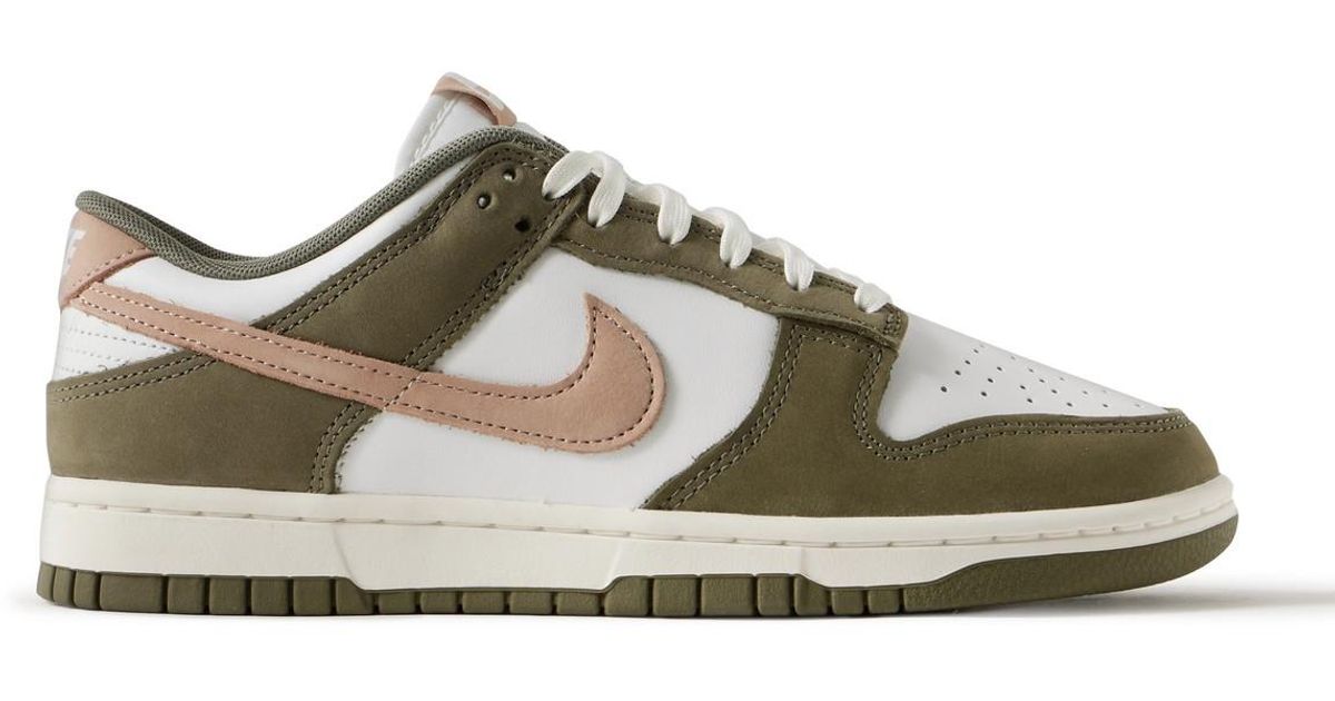 Nike Dunk Low Prm Suede And Leather Sneakers in Green for Men | Lyst