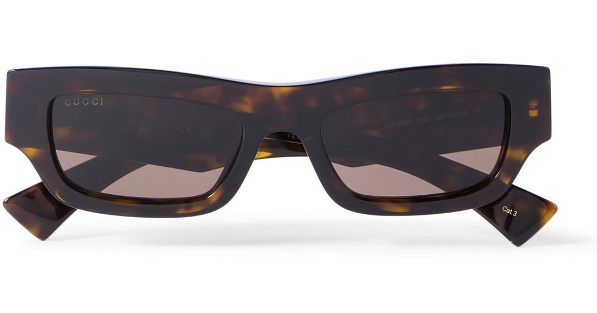 Gucci Rectangular-Frame Acetate Sunglasses in Black for Men | Lyst